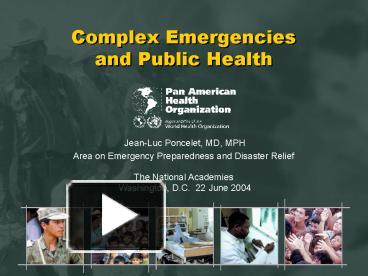 PPT – Complex Emergencies and Public Health PowerPoint presentation ...