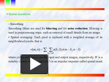 Spatial operations presentation | free to view
