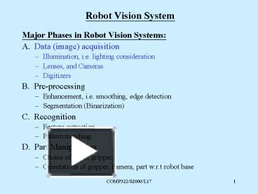 Robot Vision System presentation | free to download