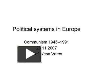 Political systems in Europe presentation | free to view