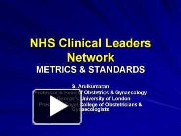 NHS Clinical Leaders Network presentation | free to view
