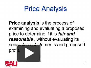 Price Analysis presentation | free to view