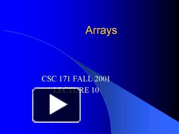 Arrays presentation | free to download