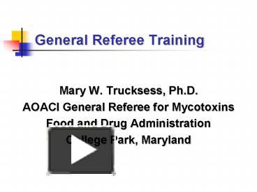 General Referee Training presentation | free to view