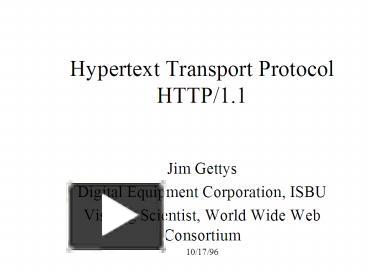 PPT – Hypertext Transport Protocol HTTP1.1 PowerPoint presentation ...