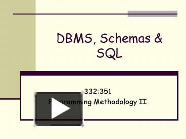 PPT – DBMS, Schemas PowerPoint presentation | free to view - id: bf19e ...