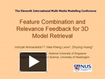 Feature Combination and Relevance Feedback for 3D Model Retrieval ...