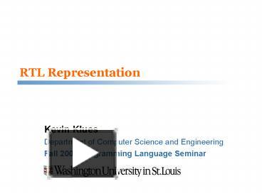 RTL Representation presentation | free to view