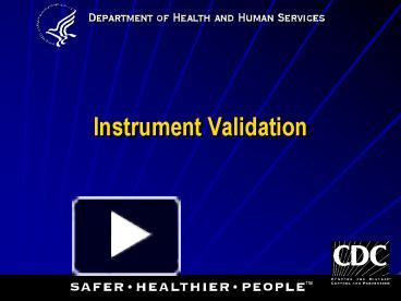 Instrument Validation presentation | free to view