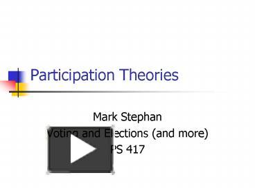 PPT – Participation Theories PowerPoint presentation | free to view ...