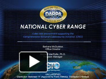 NATIONAL CYBER RANGE presentation | free to view