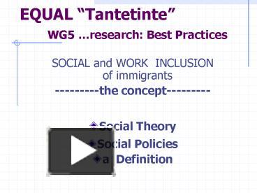 PPT – EQUAL Tantetinte WG5 research: Best Practices PowerPoint ...