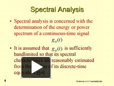 Spectral Analysis presentation | free to download