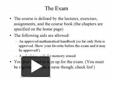 The Exam presentation | free to view