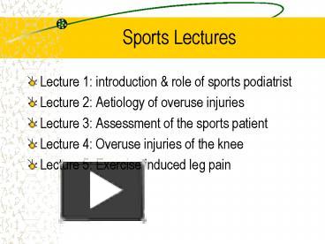Sports Lectures presentation | free to view