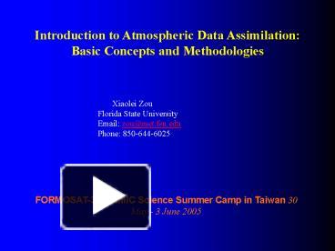 PPT – Data Assimilation for Hurricane Initialization PowerPoint ...