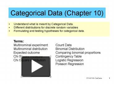 PPT – Categorical Data Chapter 10 PowerPoint presentation | free to ...