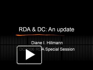 PPT – RDA PowerPoint presentation | free to download - id: c10a8-N2E3M