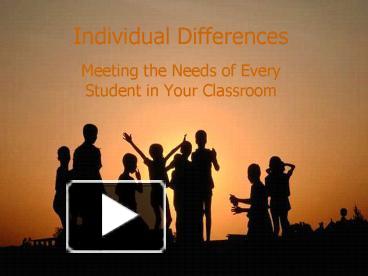 Individual Differences presentation | free to view