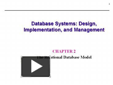 Database Systems: Design, Implementation, and Management presentation ...