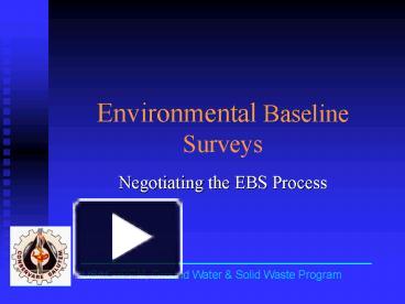 Environmental Baseline Surveys presentation | free to view