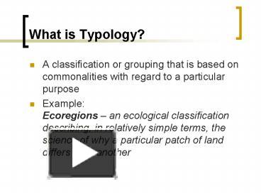 What is Typology presentation | free to view