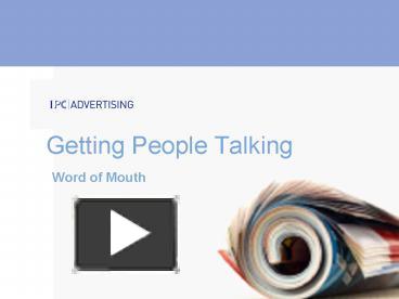 PPT – Getting People Talking PowerPoint presentation | free to view ...