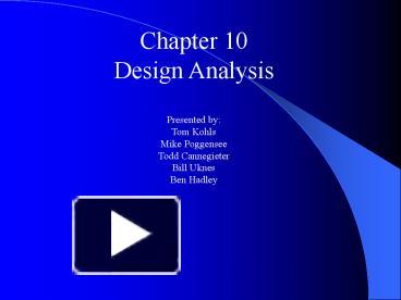 Design Analysis presentation | free to view