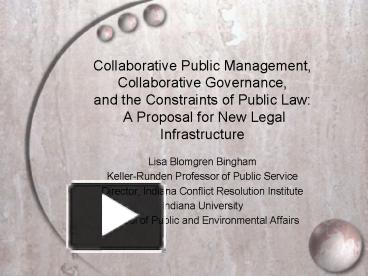 Collaborative Public Management, Collaborative Governance, and the ...