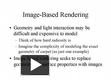 Image-Based Rendering presentation | free to download