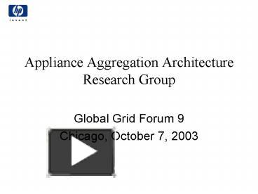 PPT – Appliance Aggregation Architecture Research Group PowerPoint ...
