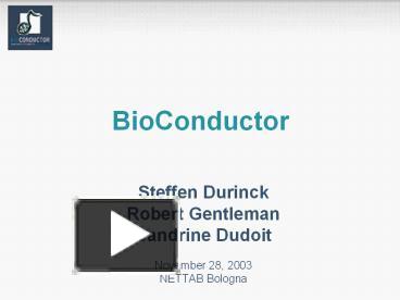 BioConductor presentation | free to download