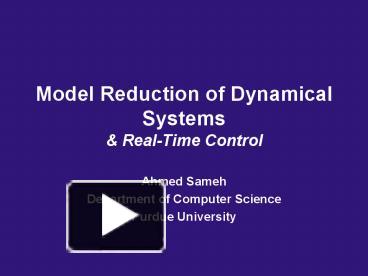 Model Reduction of Dynamical Systems presentation | free to view