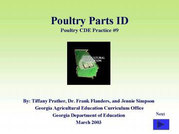 Poultry Parts ID Poultry CDE Practice presentation | free to view