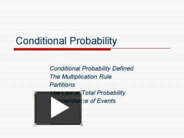 Conditional Probability presentation | free to view
