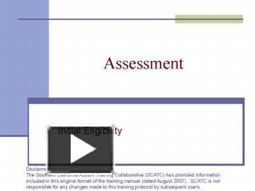 PPT – Assessment PowerPoint presentation | free to view - id: c38e1-YjliY
