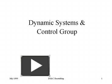 PPT – Dynamic modeling, Analysis, and Control at United Technologies ...