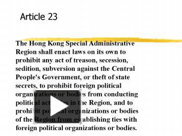 PPT – Article 23 PowerPoint presentation | free to view - id: c3ca8-ZDc1Z