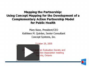 Mapping the Partnership: Using Concept Mapping for the Development of a ...