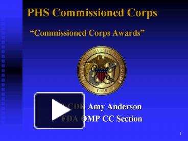 PHS Commissioned Corps Commissioned Corps Awards presentation | free to ...