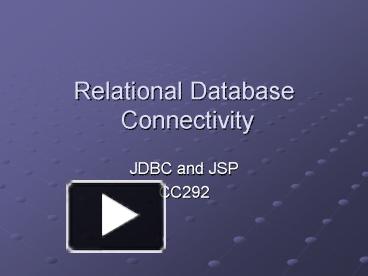 PPT – Relational Database Connectivity PowerPoint presentation | free ...