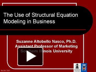The Use of Structural Equation Modeling in Business presentation | free ...