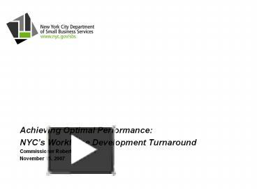 Achieving Optimal Performance: presentation | free to view