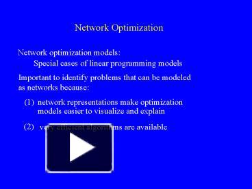 PPT – Network Optimization PowerPoint presentation | free to view - id ...