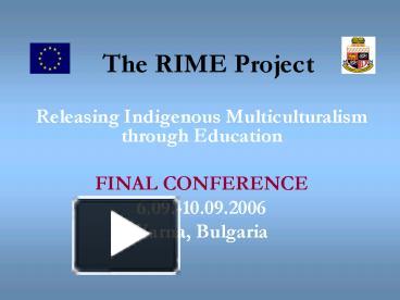 The RIME Project presentation | free to view