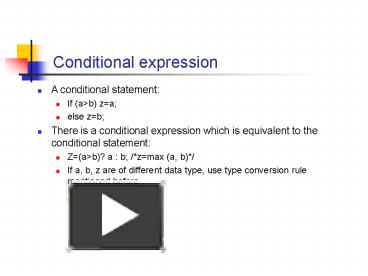 Conditional expression presentation | free to view
