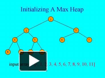 PPT – Initializing A Max Heap PowerPoint presentation | free to view ...