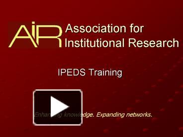 PPT – Association for Institutional Research PowerPoint presentation ...