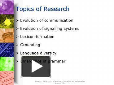 PPT – Modelling the evolution of language for modellers and ...