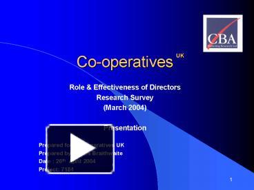 Cooperatives presentation | free to view